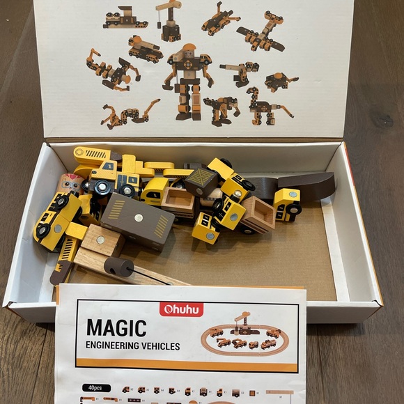 Toys | Magic Engineering Vehicles Yellow And Brown Kids Toy Set | Poshmark